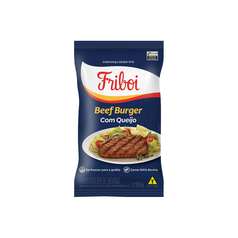 Beef Burger Bov Queijo Cong 120g - Friboi